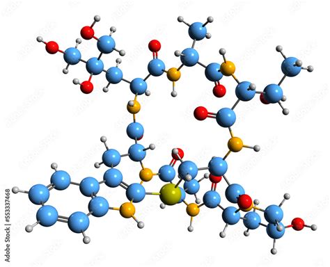 3d Image Of Phallisin Skeletal Formula Molecular Chemical Structure