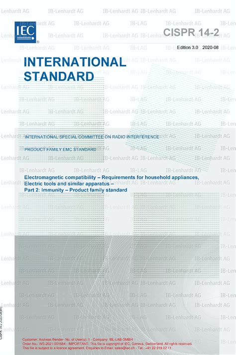 Iec Cispr 14 2 Ed30 Emc Standard