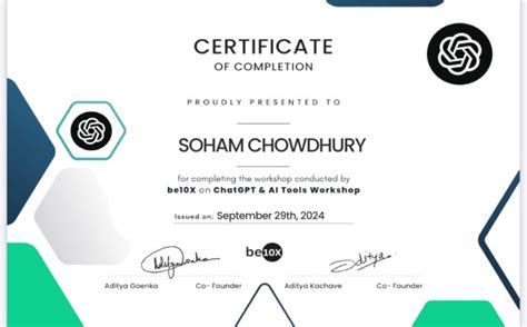I Am Thrilled To Announce That I Have Successfully Completed The Chat Gpt And Ai Tools Workshop