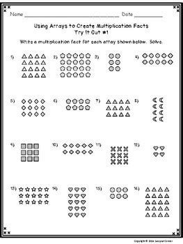 Multiplication Files Using Arrays For Multiplication Facts Task Cards