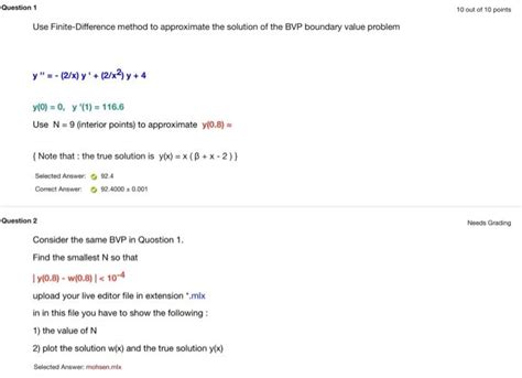Solved Use Finite Difference Method To Approximate The