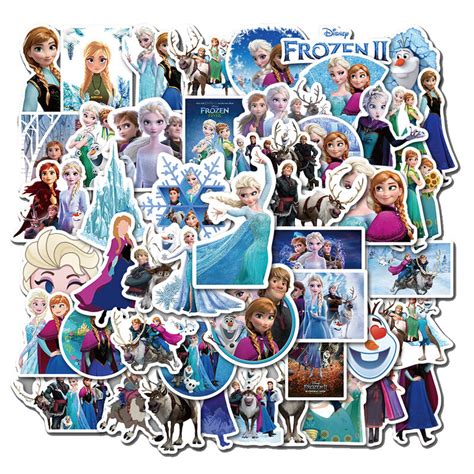 ملصقات فقاعات ديزني فروزن 2 ، 50 قطعة ، ملصقات أميرة إلسا آنا أولاف