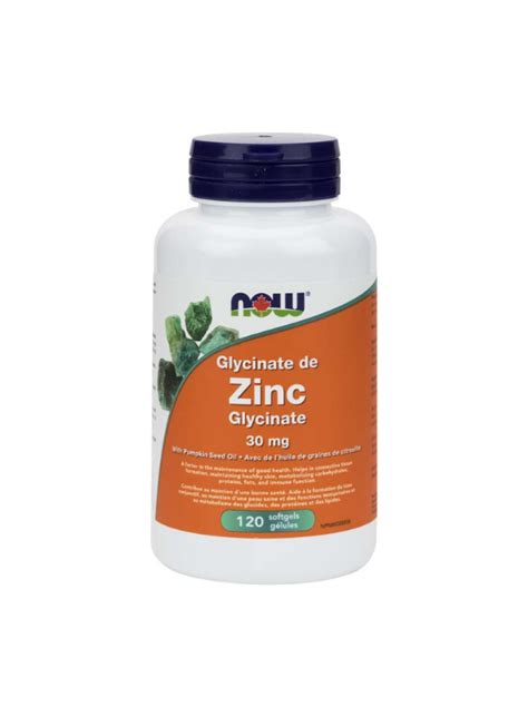 NOW Zinc Glycinate 30mg 120s – Health Essentials