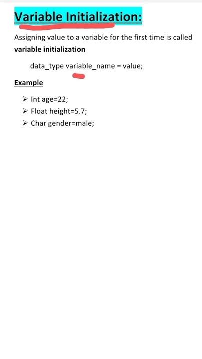 Variable Initialization Computer Clanguage Variableinitialization