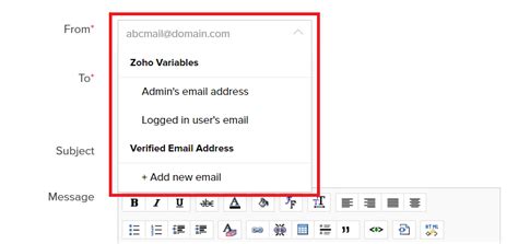 Configure Send Email Action Manageengine Appcreator Help