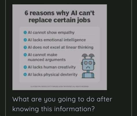 6 Reasons Why Ai Cant Replace Certain Jobs Ai Cannot Show Empathy Ai Lacks Emotional