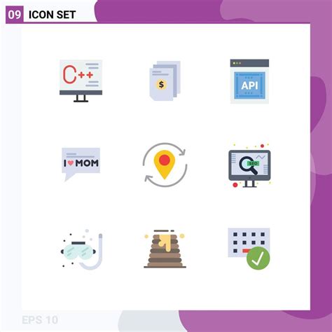 User Interface Pack Of 9 Basic Flat Colors Of Arrow Love Invoice