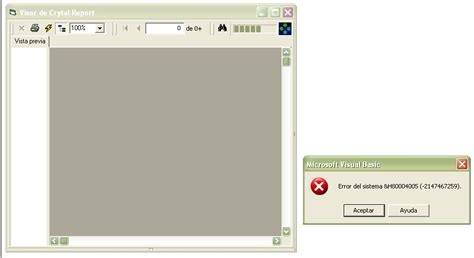 Vba Error Del Sistema Andh80004005 2147467259 Crviewer 85 Visual Basic 60 Stack Overflow