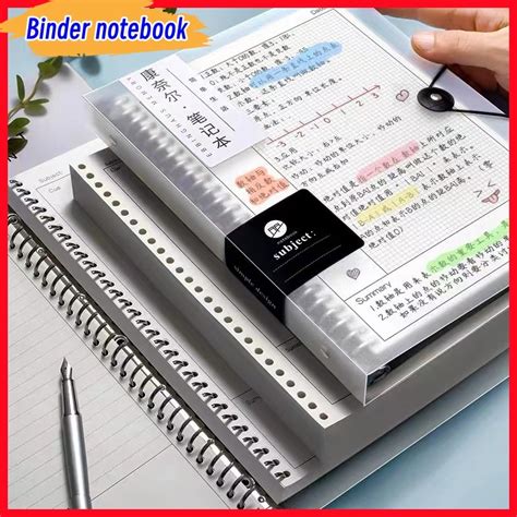Notebook A5 B5 A4 Refillable Binder Cover Loose Leaf Refill Papers Line Grid Blank Binder