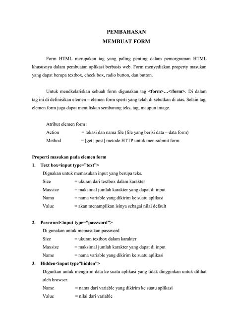 Membuat Form Dengan Html Pdf