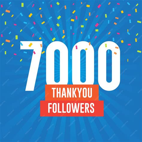 Premium Vector Thank You 7000 Followers Vector Greeting Social Card