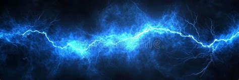 Blue Electric Current Lightning Strike Energy Flow Effect And Energy