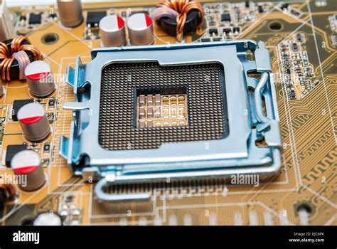 Empty CPU Processor Socket On Motherboard Stock Photo Alamy