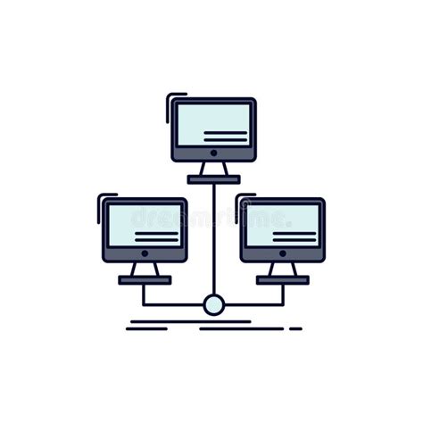 Database Distributed Connection Network Computer Flat Color Icon