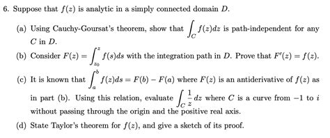 Suppose That F Z Is Analytic In A Simply Connected Chegg