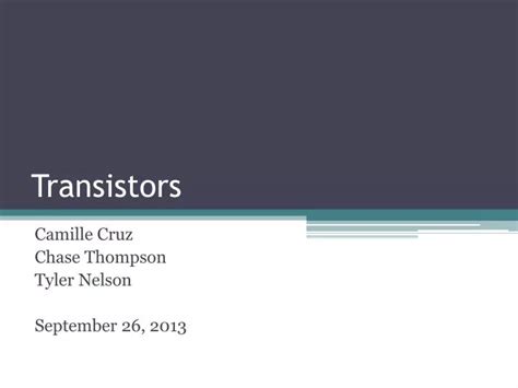PPT Transistors PowerPoint Presentation Free Download ID