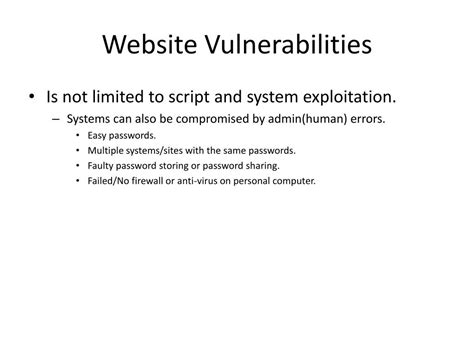 Ppt Spotting Web Vulnerabilities Powerpoint Presentation Free Download Id2523265