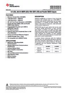 Download 14 12 Bit 250 210 MSPS ADC With DDR LVDS And Parallel CMOS Outputs Datasheet PDF