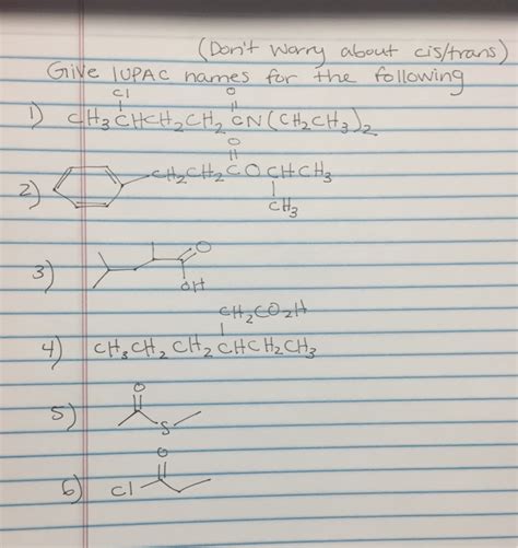 Solved Give Iupac Names For The Following Chegg Com