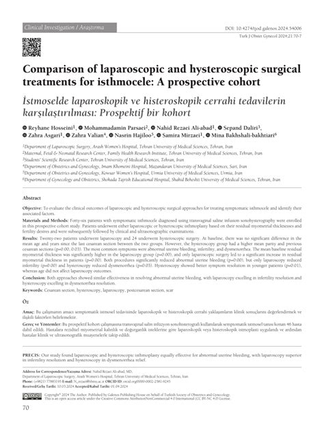 Pdf Comparison Of Laparoscopic And Hysteroscopic Surgical Treatments For Isthmocele A
