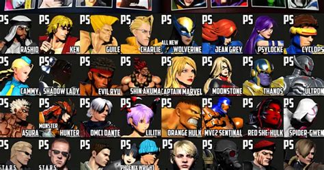 Ultimate Marvel Vs Capcom 3 Character List