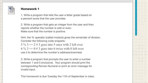 Solved Homework 1 1 Write A Program That Tells The User A