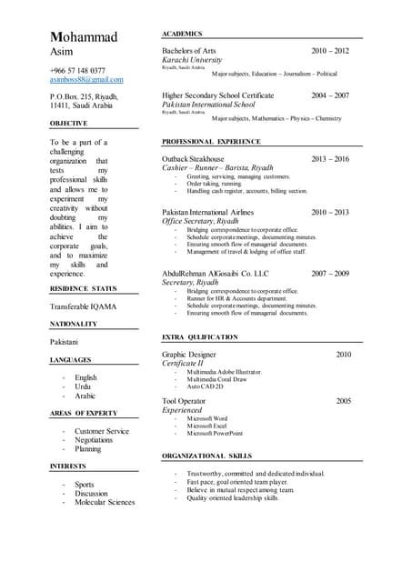 Mohammad Asim Cv Pdf