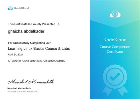 learning linux basics course and labs certificate kodekloud