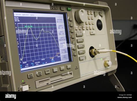 A Modern Optical Spectrum Analyzer Is Used As A Diagnostic Instrument In Fiber Optics Stock