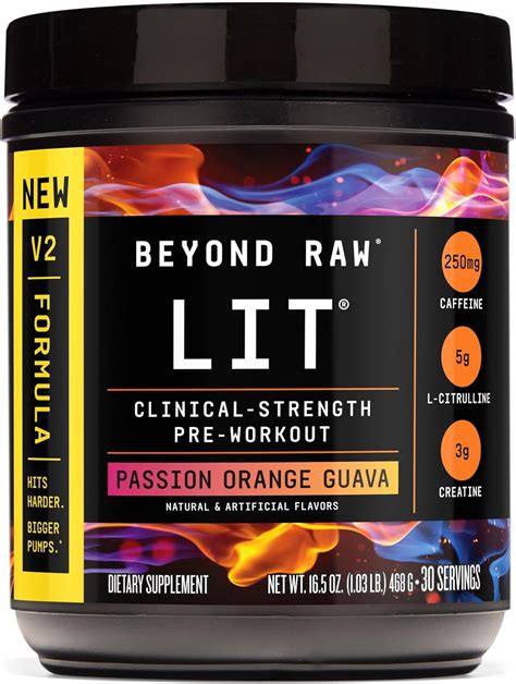 Beyond Raw Lit V2 Clinical Strength Pre Workout Powder