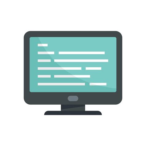 Premium Vector Programming Monitor Icon Flat Vector Computer Web