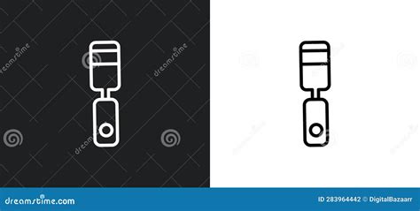 Chisel Outline Icon In White And Black Colors Chisel Flat Vector Icon