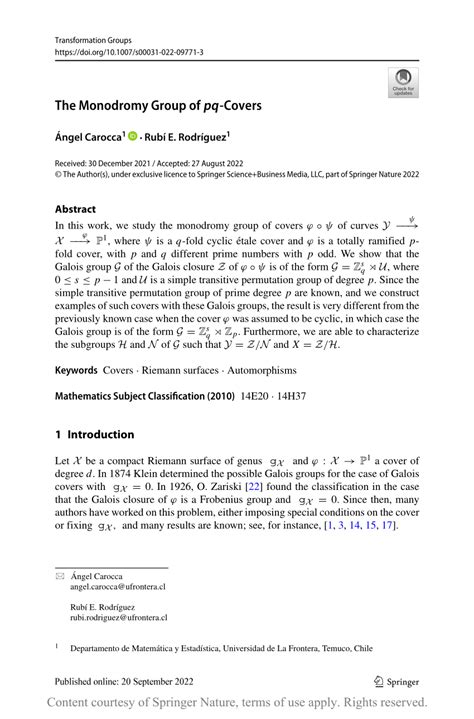 The Monodromy Group Of Pq Covers