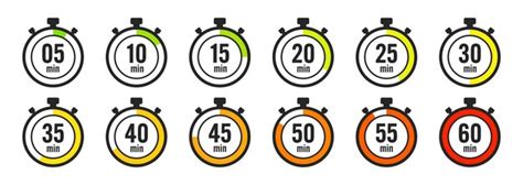 Premium Vector Stopwatch Icons Colorful Simple Chronometer Time Counter With Dial Countdown