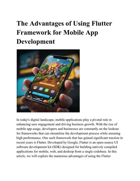 Ppt The Advantages Of Using Flutter Framework For Mobile App Development Powerpoint