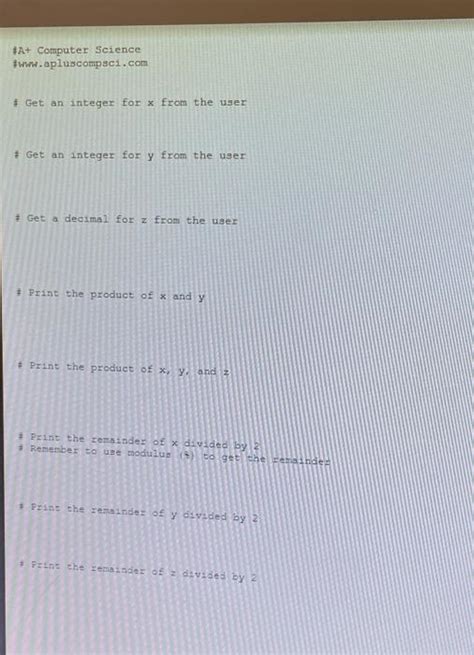 Solved Variable Basics A Computer Science Lab Goal This