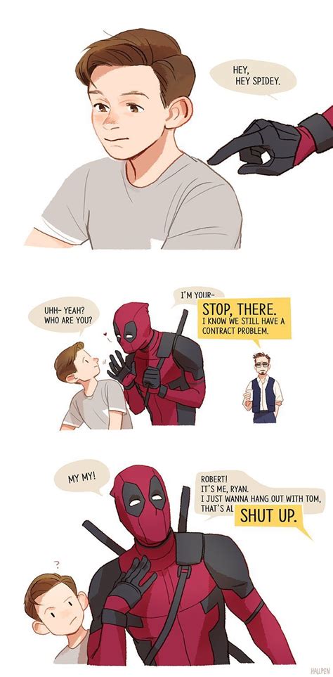 Imágenes O Fanart Spideypool Deadpool And Spiderman Marvel Superheroes Funny Marvel Memes