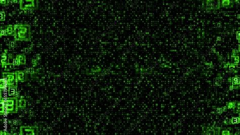 digital binary code background loop fly through abstract 3d rendering