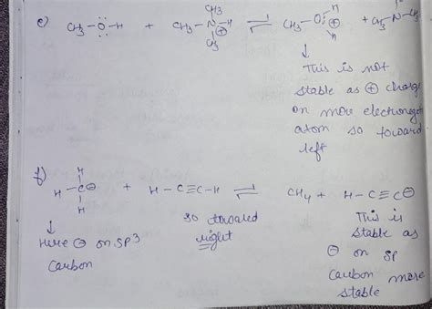 Solved Without Using A PKa Table Predict The Position Of Equilibrium For Each Of The
