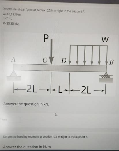 Solved Determine Shear Force At Section M Right To The Chegg