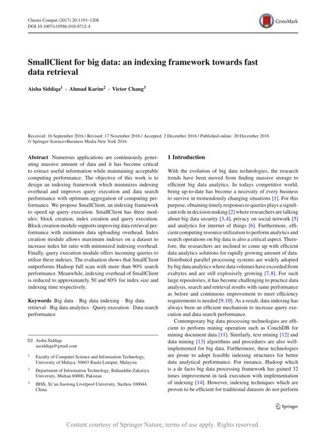 Smallclient For Big Data An Indexing Framework Towards Fast Data