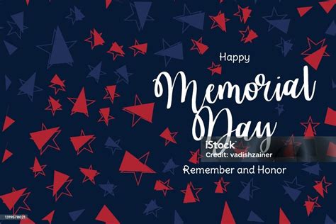 해피 현충일 파란색 배경에 미국 플래그와 인사말 카드 내셔널 아메리칸 홀리데이 이벤트 플랫 벡터 일러스트레이션 Eps10 개념에