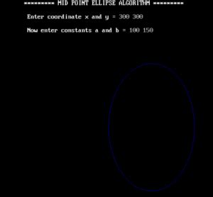 C Program To Draw Ellipse Using Midpoint Ellipse Algorithm C Graphics Programmerbay