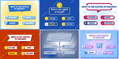 Premium Vector Quiz Question Template Ui Layout For Quiz Show Game