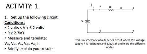 Solved ACTIVITY 1 1 Set Up The Following Circuit Chegg Com