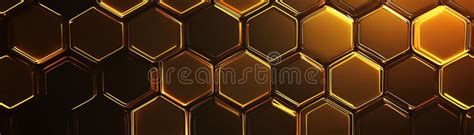 Elegant Hexagonal Patterns In Gold Tones Create A Striking Visual