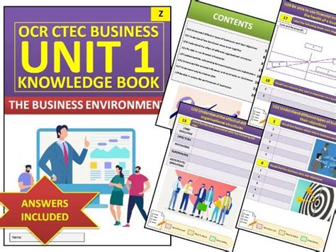 Ocr Ctec Business Unit 1 The Business Environment Interactive Knowledge Book Teaching Resources