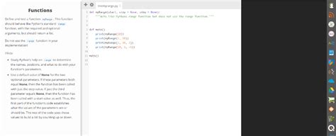 Solved Testmyrange Py Functions 1 Del Chegg