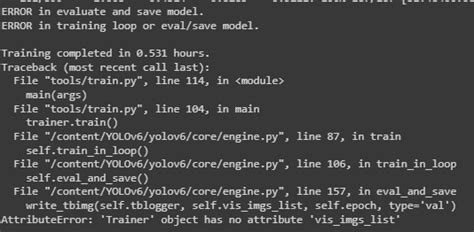 attributeerror trainer object has no attribute vis imgs list · issue 355 · meituan yolov6