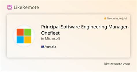 📩 principal software engineering manager onefleet at 🏢 microsoft 📍remote job in 🇦🇺 australia